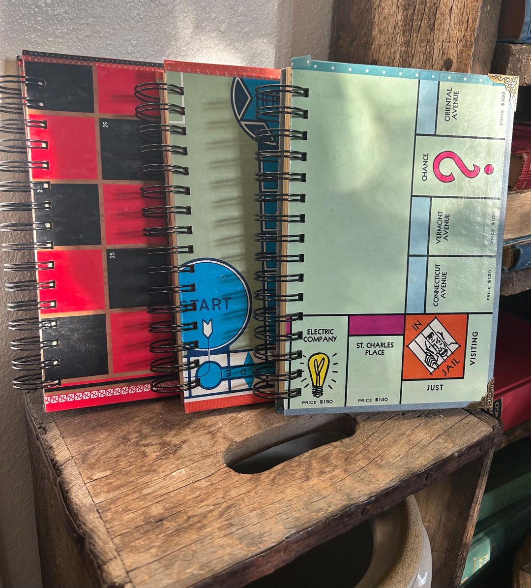 3 Game Board Bundle, Game Board Journals, Blank Journals, Vintage Game ...