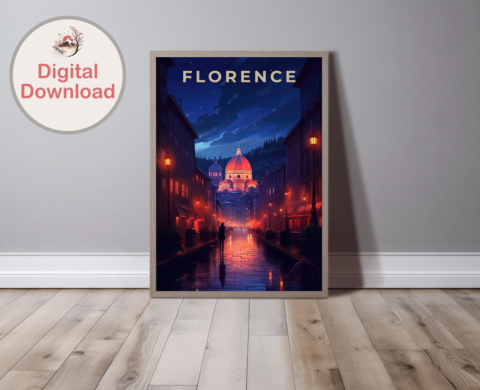 Discover the Magic of Florence at Night: Digital Wall Art - Etsy