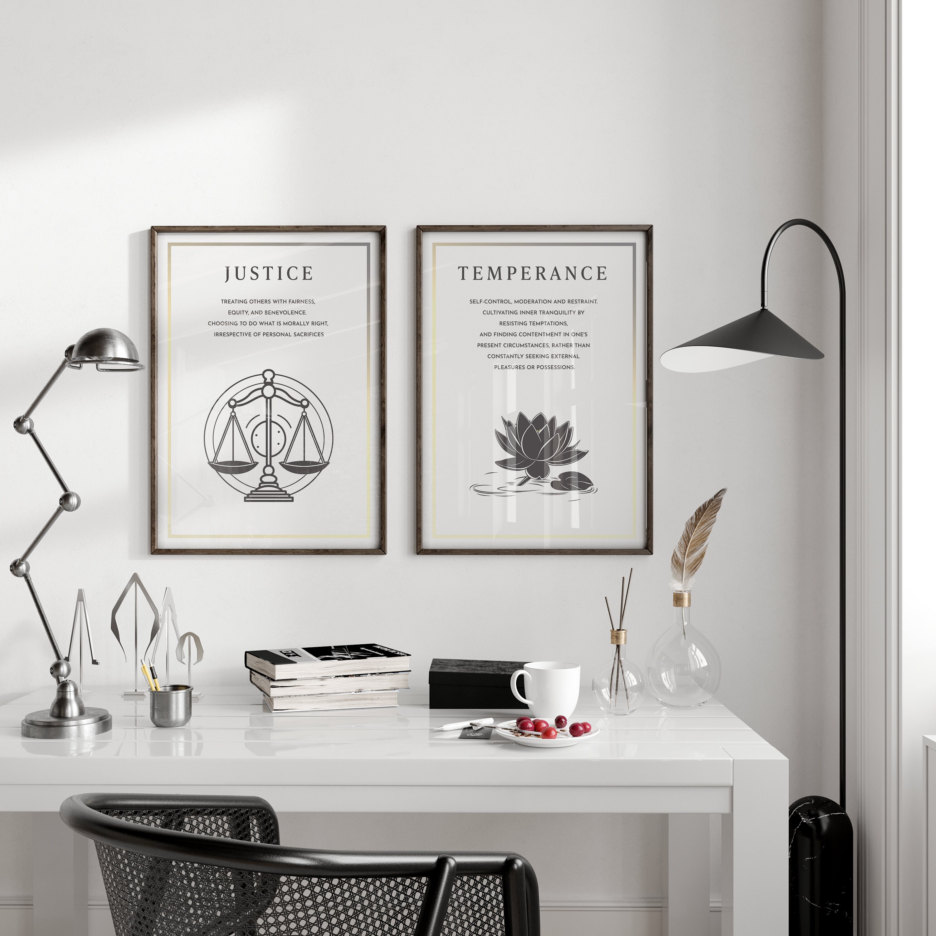 The Stoic Virtues Digital Wall Art Prints - PDF Files, Simple Design ...