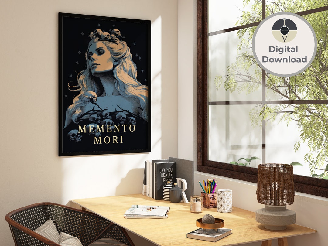 Stoic Philosophy Wall Poster Print - "memento Mori" Maxim, Woman With ...