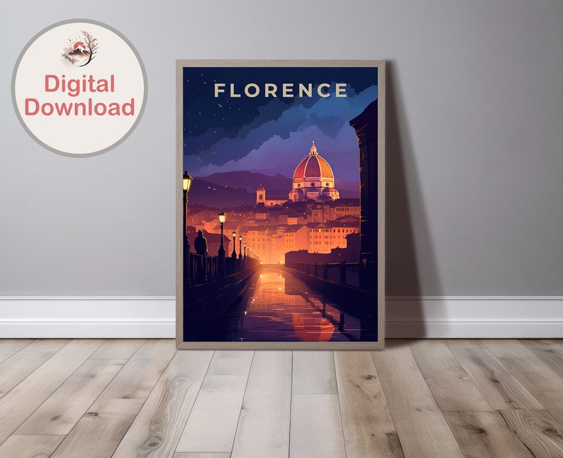 Discover the Magic of Florence at Night: Digital Wall Art - Etsy
