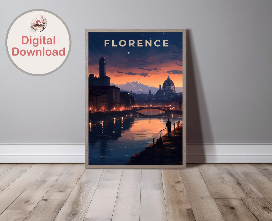 Discover the Magic of Florence at Night: Digital Wall Art - Etsy