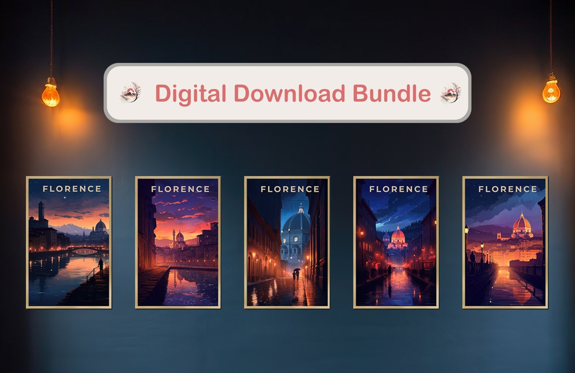 Discover the Magic of Florence at Night: Digital Wall Art - Etsy