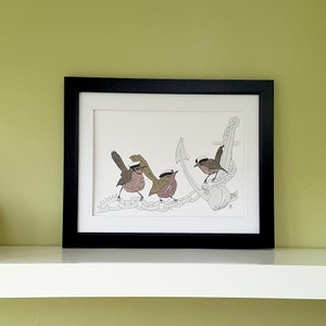 Wren Print Wren Design Bird Print WRNS Print Wall Art - Etsy