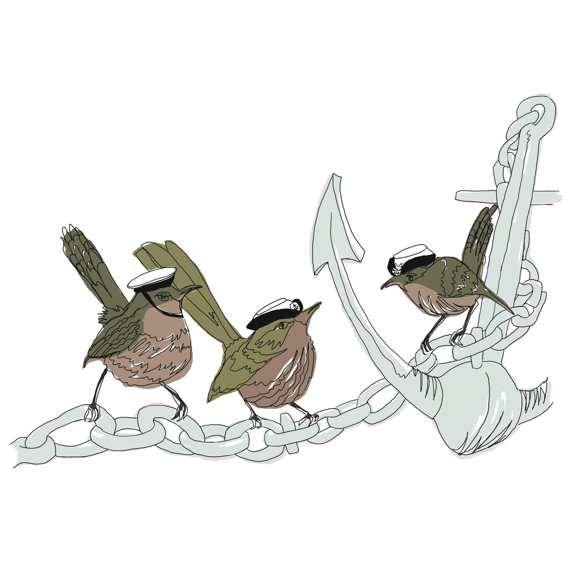 Wren Print Wren Design Bird Print WRNS Print Wall Art - Etsy