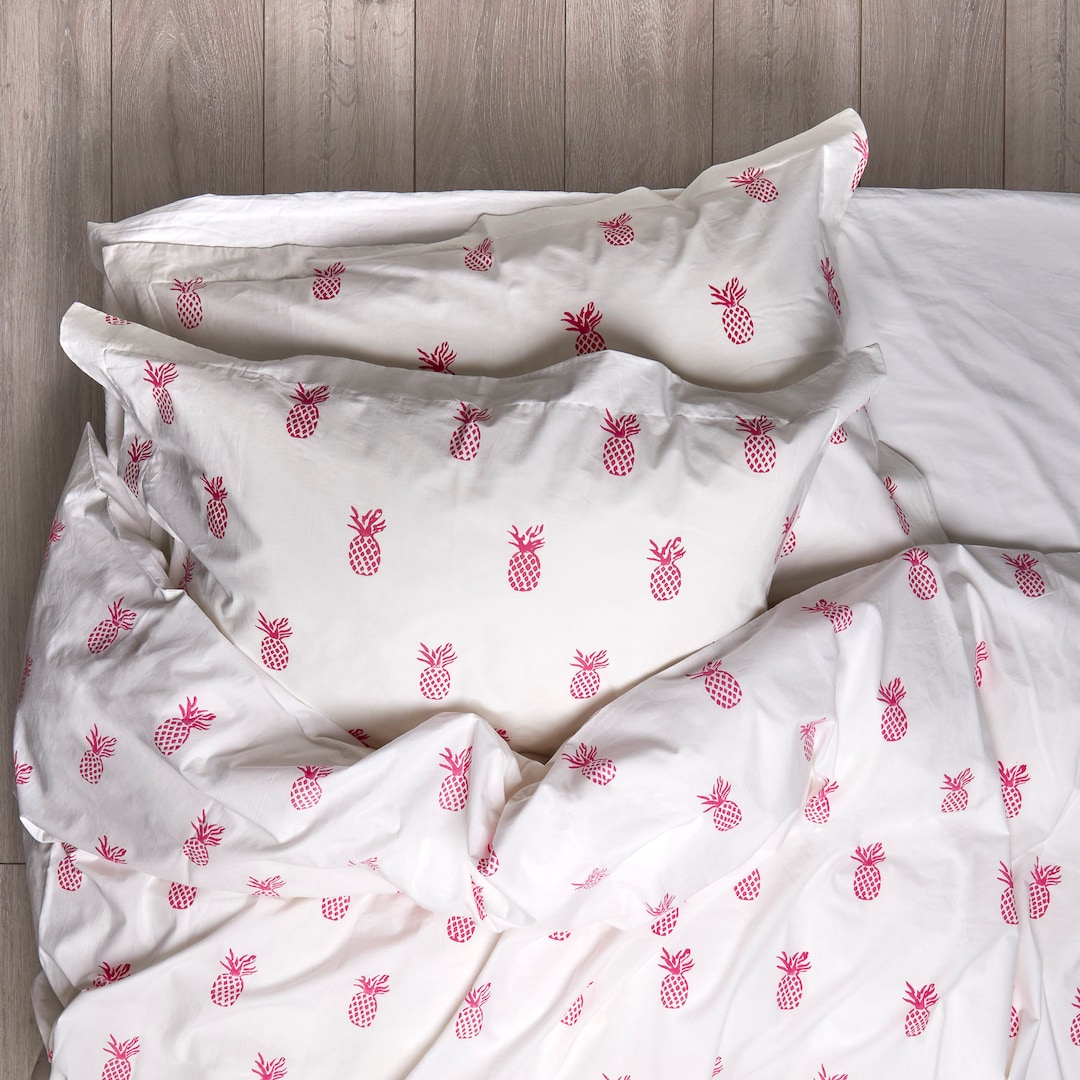 Hot Pink Pineapple Bedding Sets - Etsy