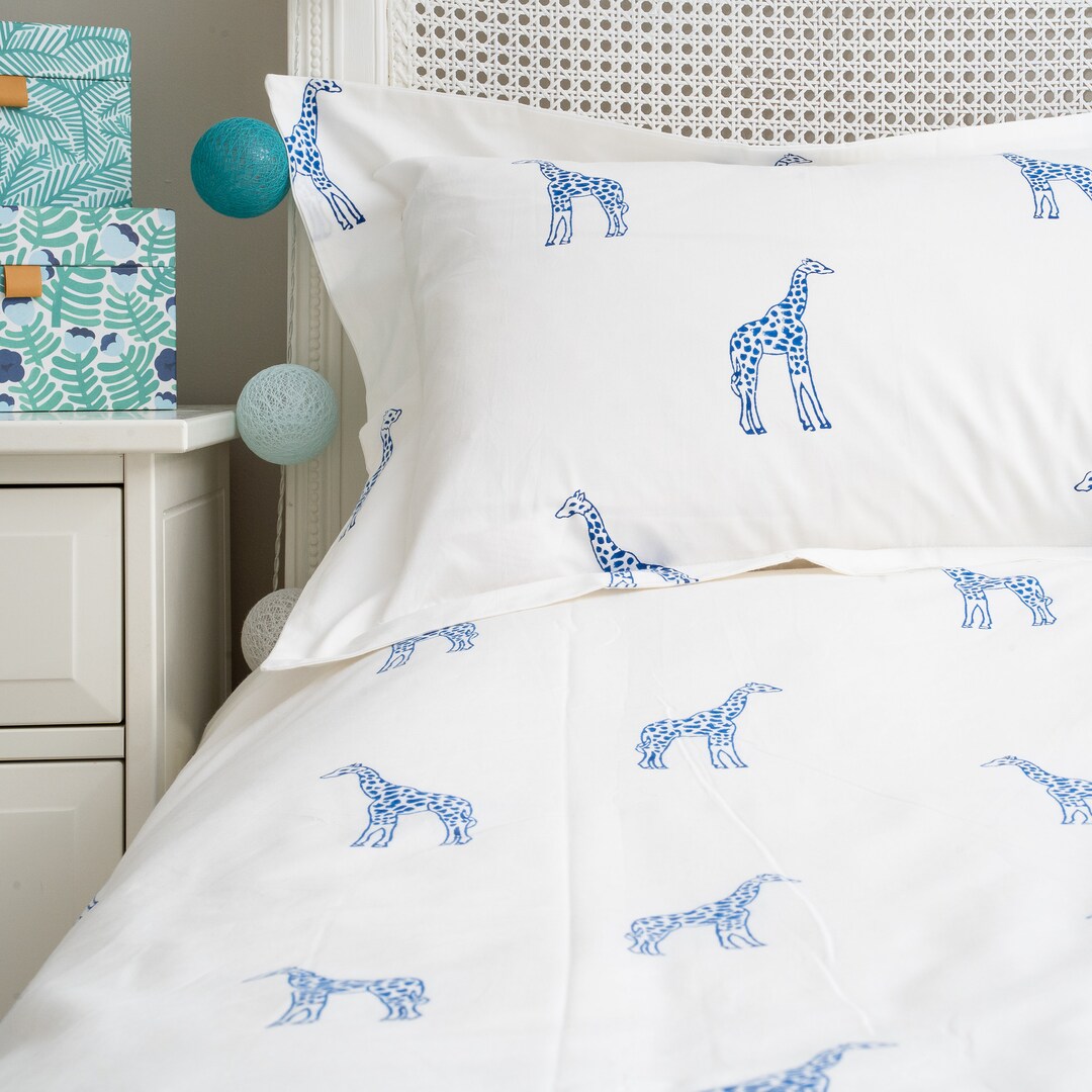 Blue Giraffe Bedding Sets - Etsy