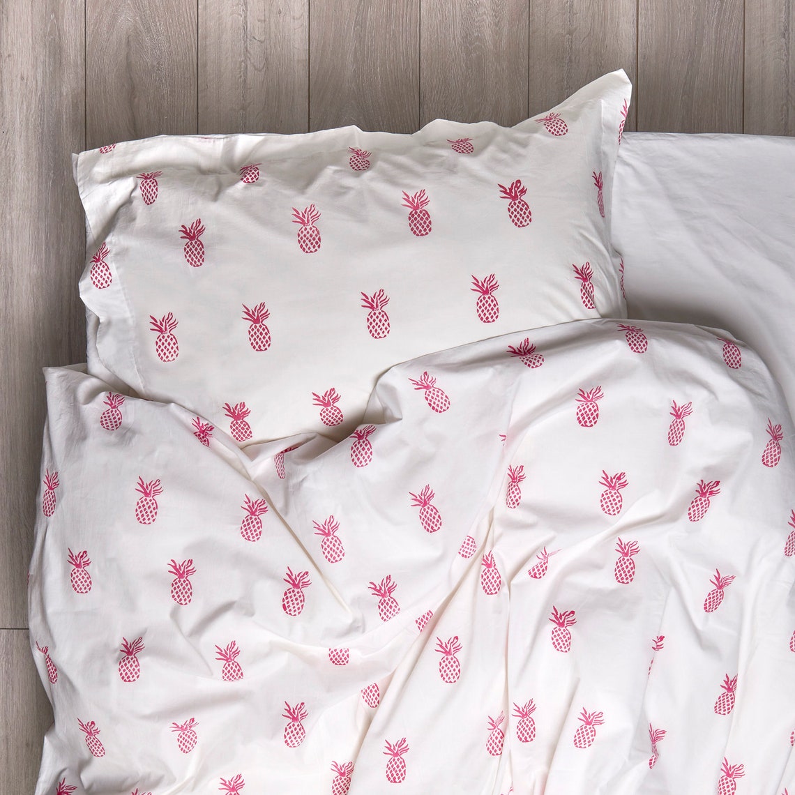 Hot Pink Pineapple Bedding Sets - Etsy