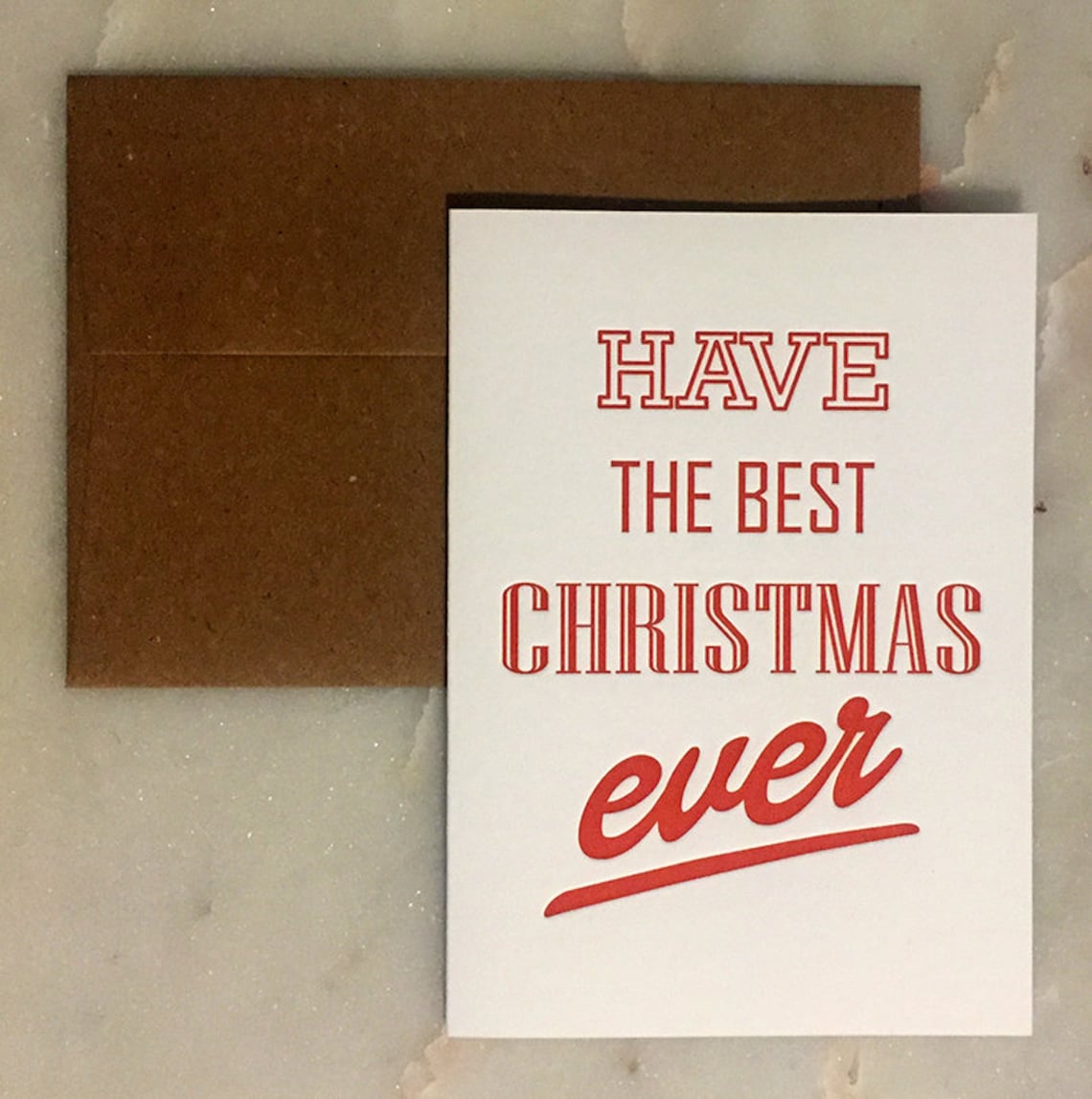 Best Christmas Ever, Holiday Greeting Card, Letterpress Card ...
