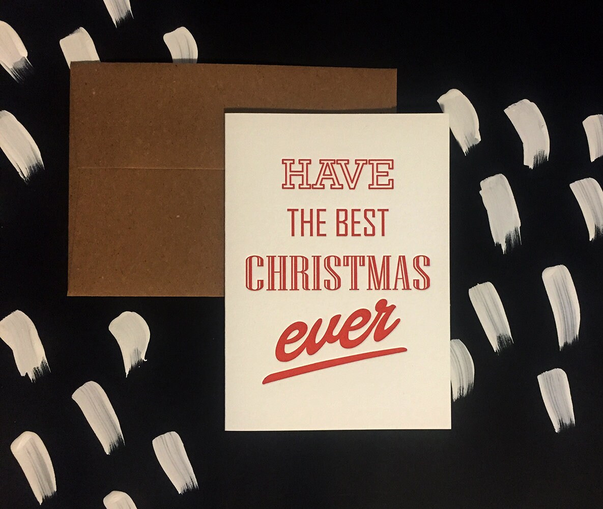 Best Christmas Ever, Holiday Greeting Card, Letterpress Card ...