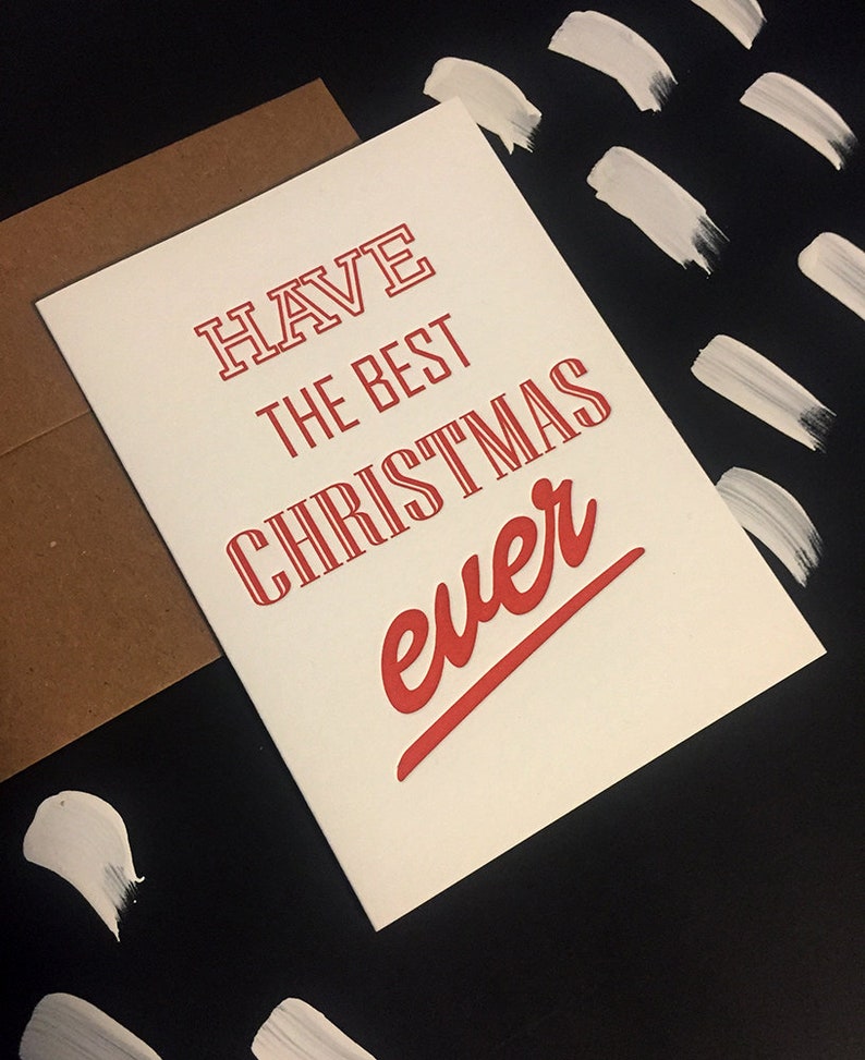 Best Christmas Ever, Holiday Greeting Card, Letterpress Card ...