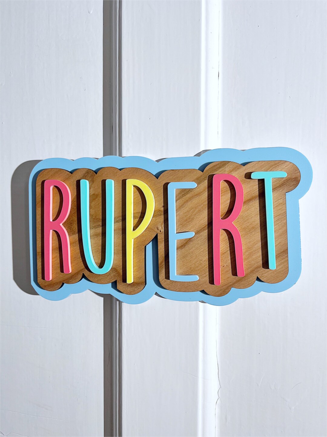 Coloured Kids Bedroom Door Sign for Playroom Custom Name Door Sign ...
