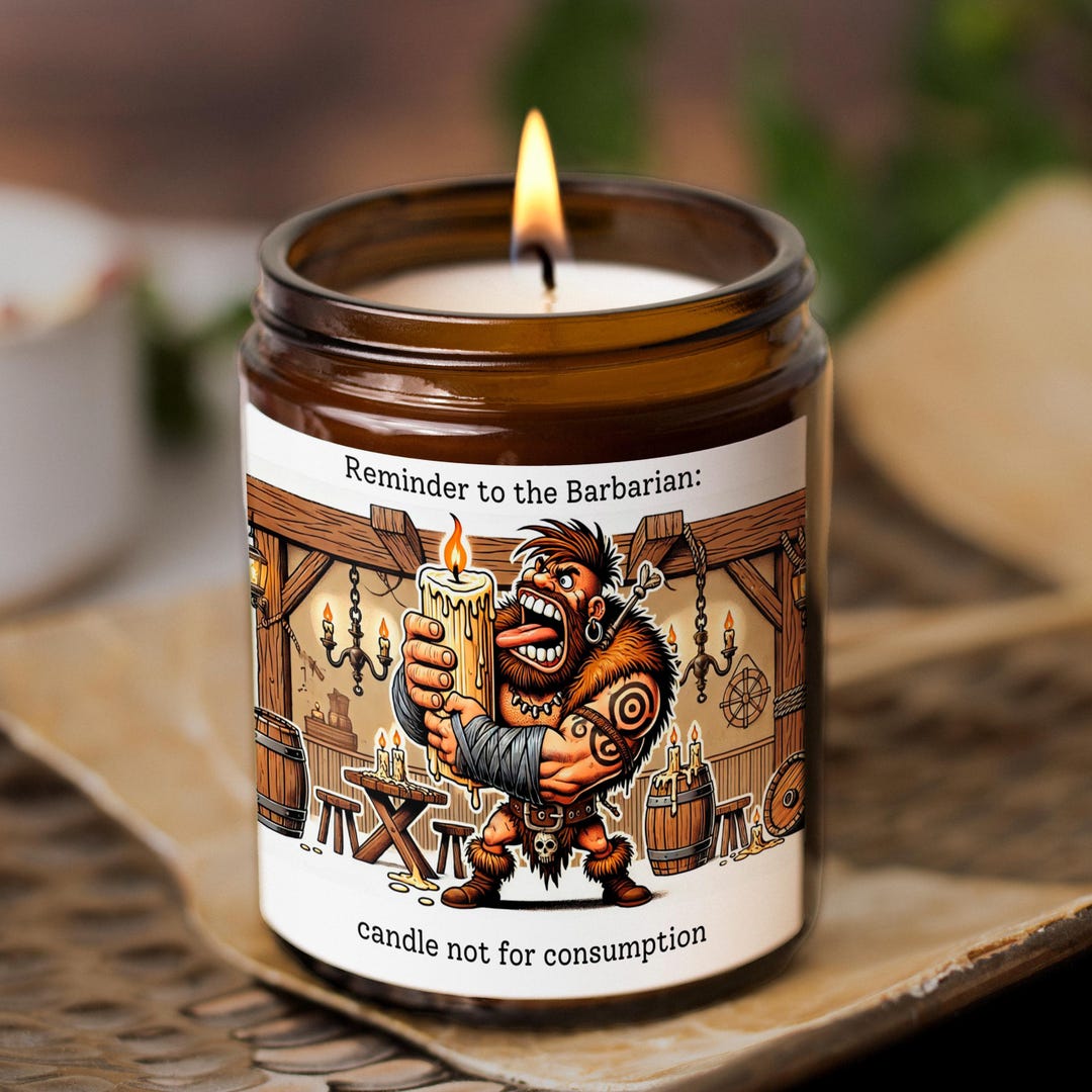 Barbarian Hand-poured Dungeons & Dragons Candle Personalised Gift for ...