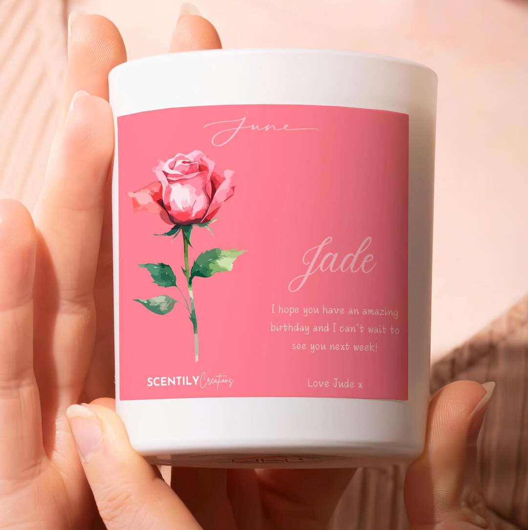 Happy Birthday June Flower Candle With Personalised Message for Flower ...