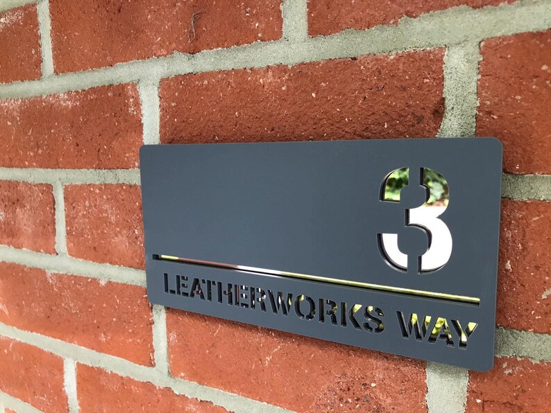 Modern House Sign Address Plaque Modern Front Door Sign - Etsy UK