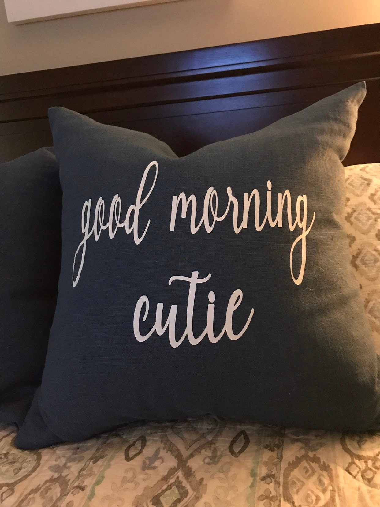 Hello Handsome/ Good Morning Cutie Bedroom Pillows/ Fun Pillow/ Bedroom ...