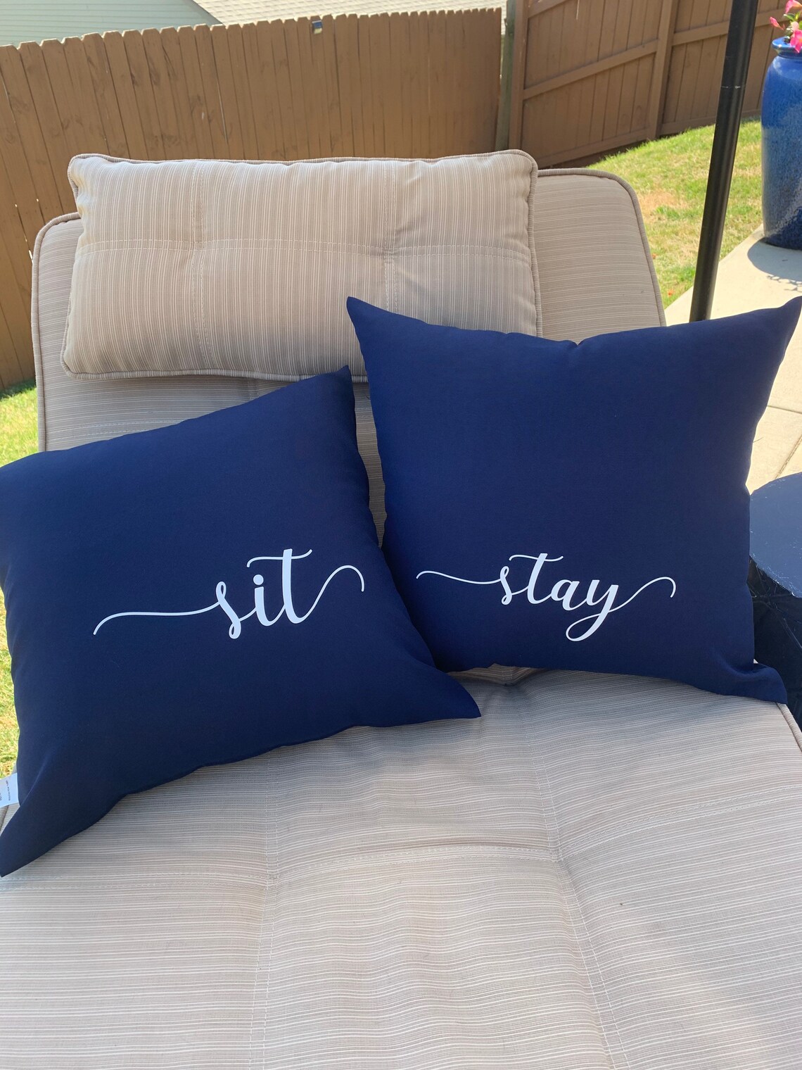 Sit Stay Outdoor Pillows/ Patio Pillows/ Outdoor Pillows/ Home - Etsy