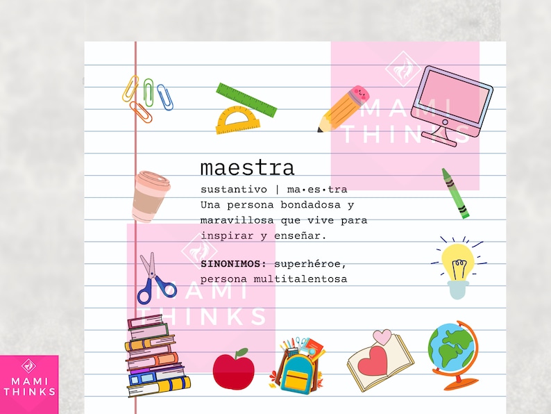 Teacher Maestra Tumbler Español | 20oz Skinny Sublimation Design ...