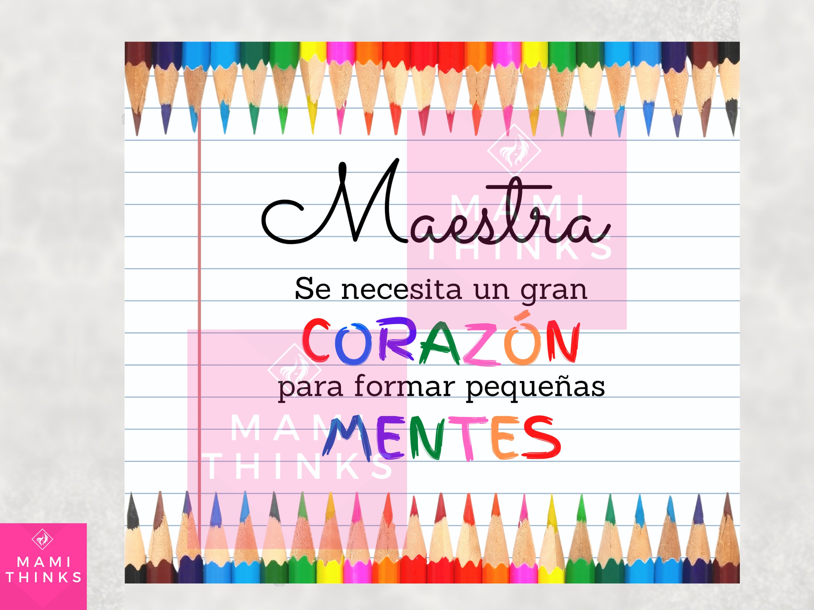 Teacher Maestra Tumbler Español | 20oz Skinny Sublimation Design ...