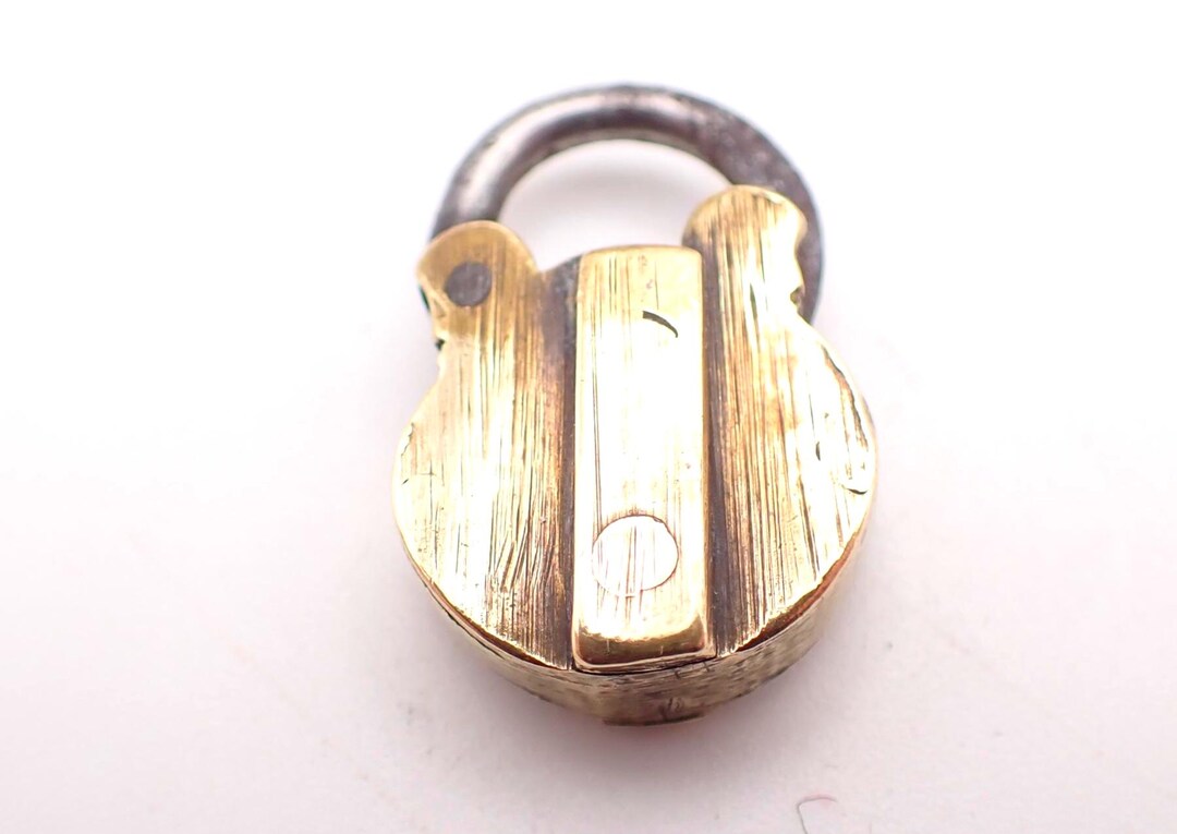 Antique Yellow Metal Miniature Trick Padlock for Journal Diary Dog ...