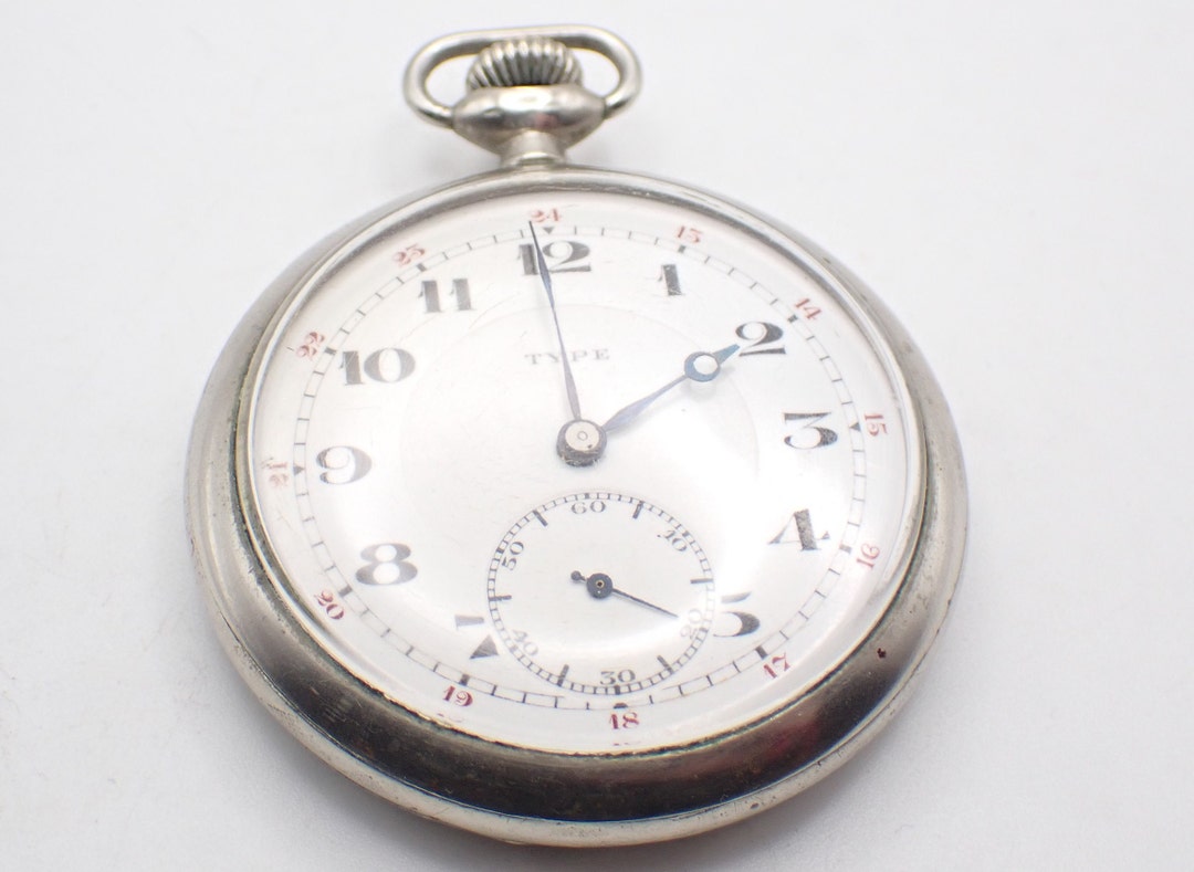 Antique French Military Army Officers Mechanical Wind up Pocket Watch ...
