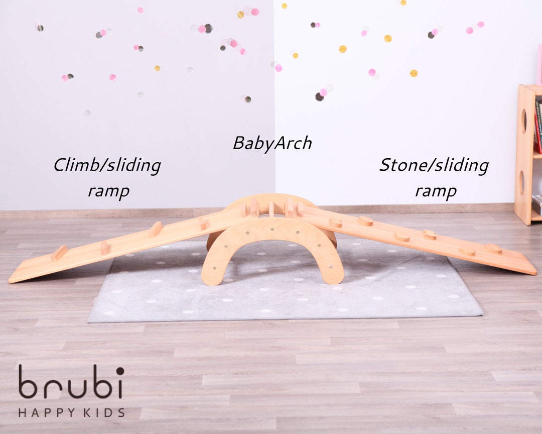 Baby Climbing Arch With 2 Ramps - Climbing/sliding Ramp and Stone ...
