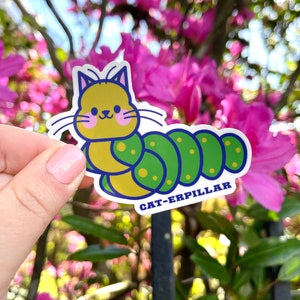 Cat-erpillar Sticker // Vinyl Die-cut Sticker // Waterproof Sticker ...