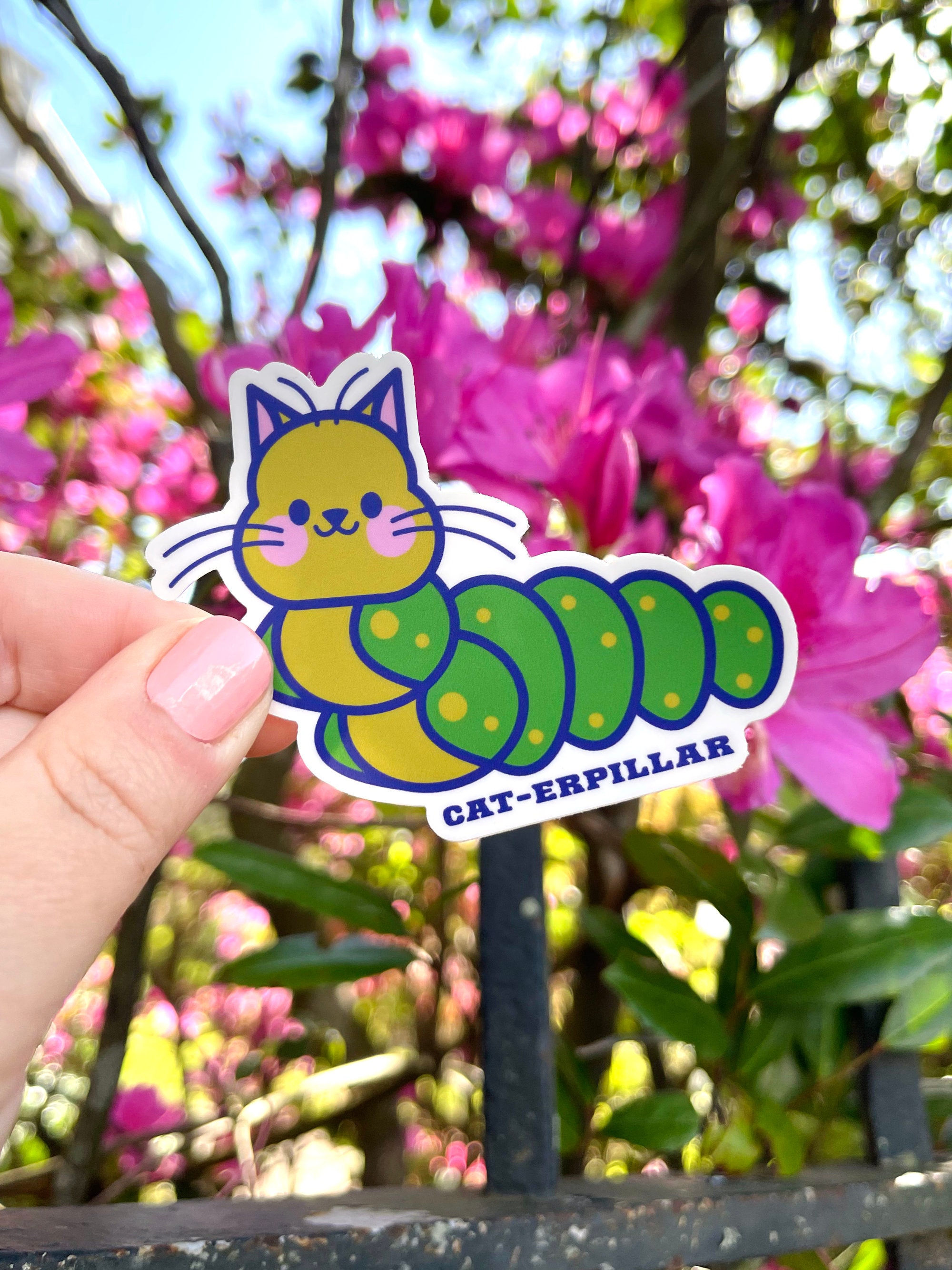 Cat-erpillar Sticker // Vinyl Die-cut Sticker // Waterproof - Etsy