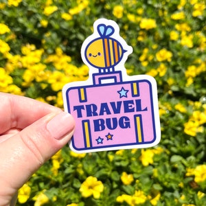 Travel Bug Sticker // Vinyl Die-cut Sticker // Waterproof Sticker ...