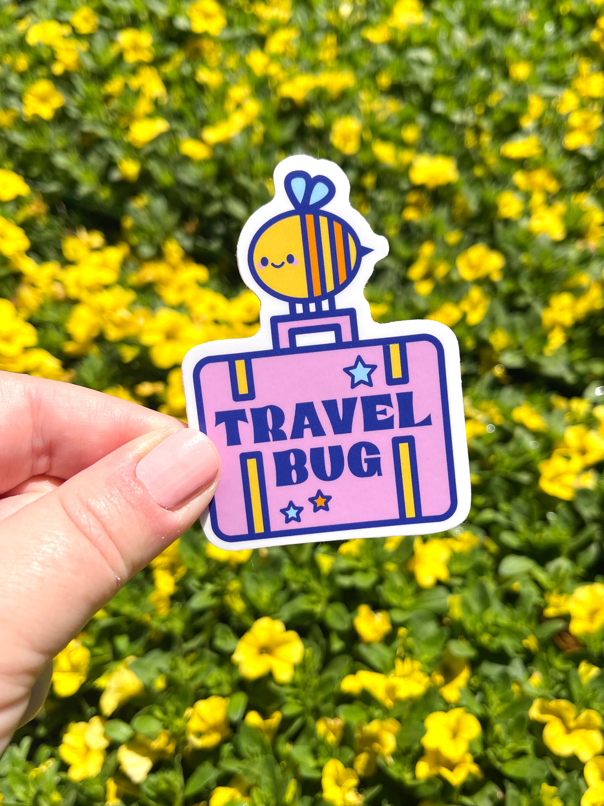 Travel Bug Sticker // Vinyl Die-cut Sticker // Waterproof Sticker ...
