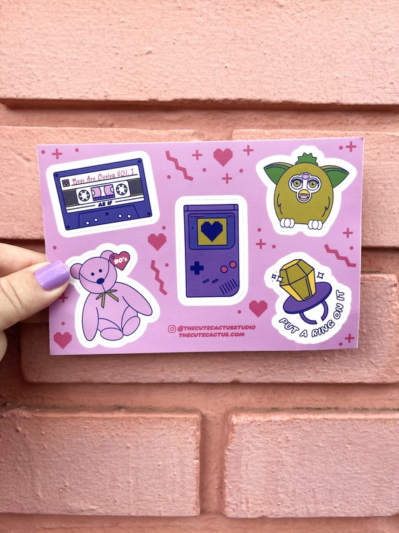 90s Retro Sticker Sheet // Vinyl Die-cut Sticker // Waterproof - Etsy