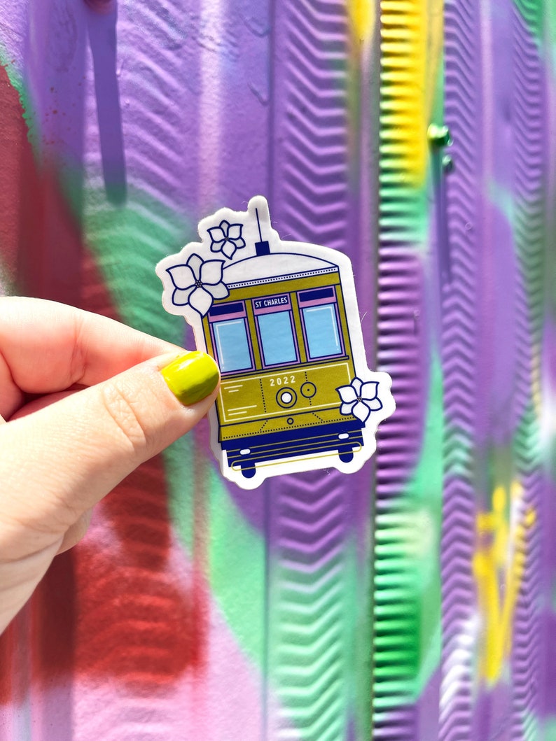 St. Charles Streetcar Sticker: New Orleans Magnolia Vinyl Decal - Etsy