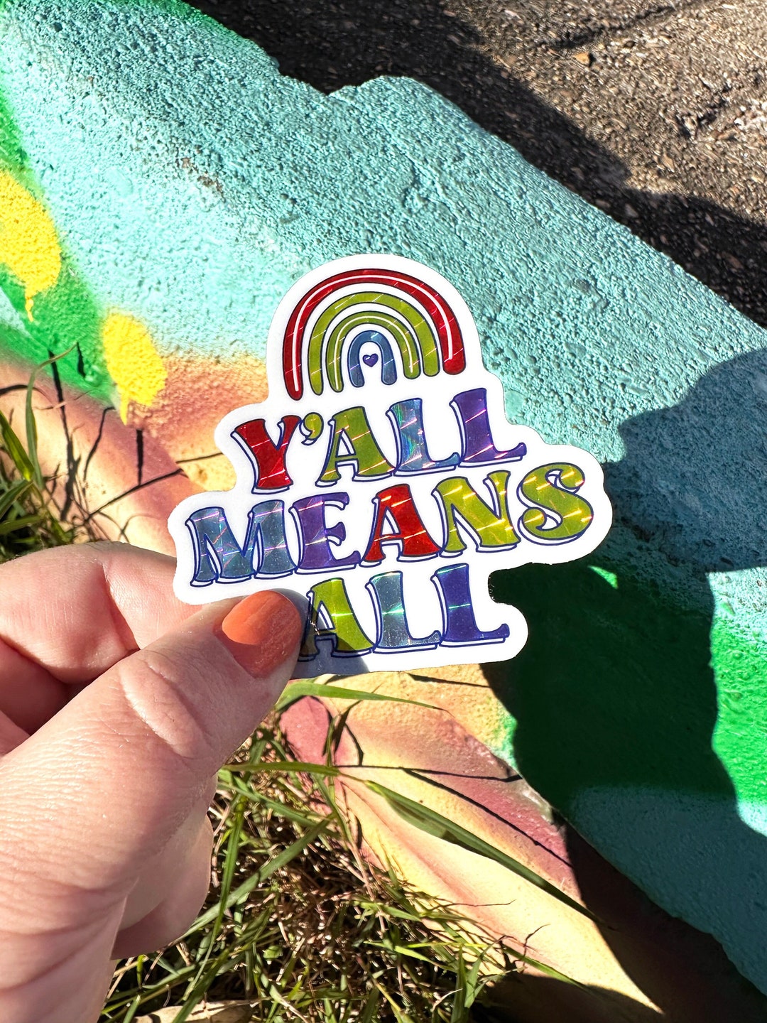 Y'all Means All Sticker // Vinyl Die-cut Sticker // Waterproof Sticker ...