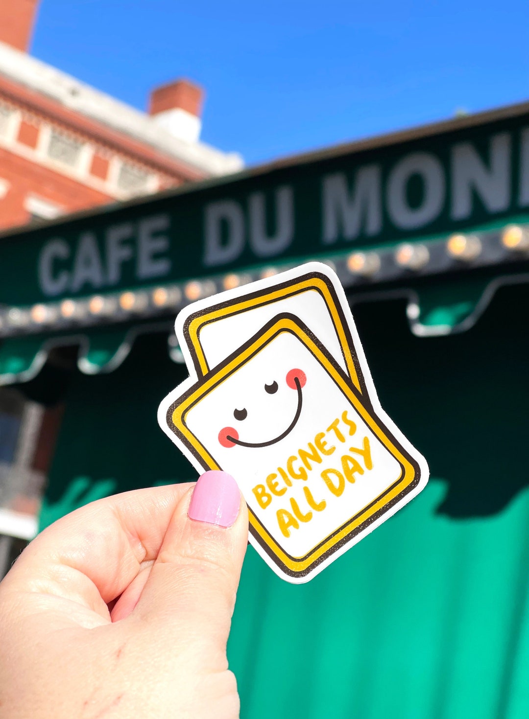 Beignets All Day Sticker // Vinyl Die-cut Sticker // - Etsy