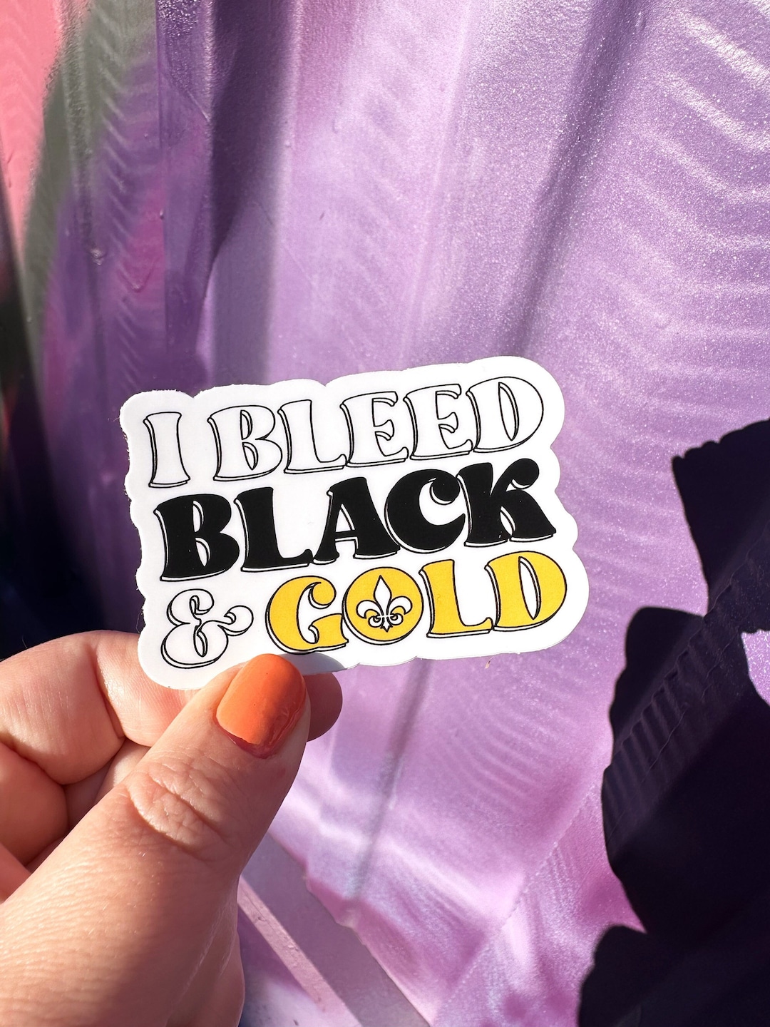 I Bleed Black and Gold Saints Vinyl Sticker - NOLA Football Gift - Etsy