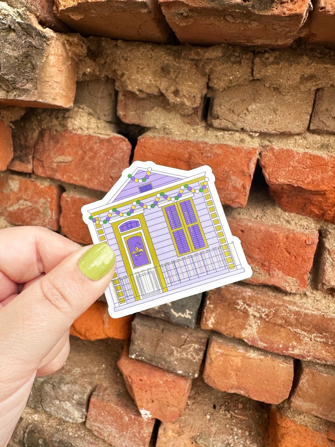 NOLA House Cottage Mardi Gras Sticker // Vinyl Die-cut Sticker // New ...
