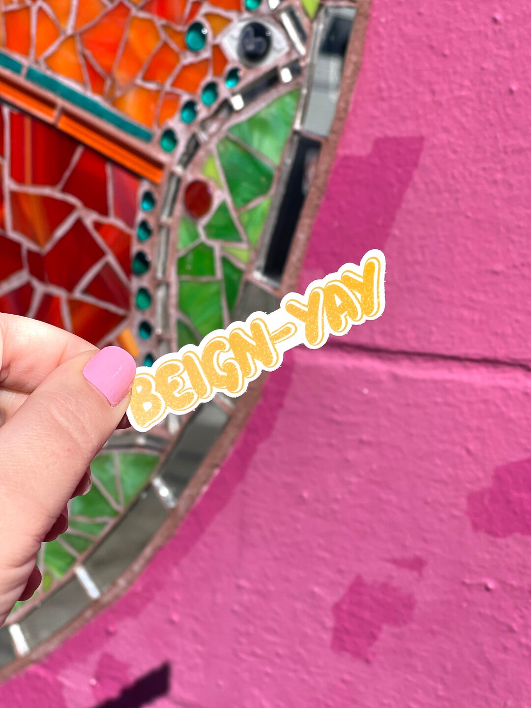 Beign-yay Sticker | New Orleans Beignet Pun, Waterproof Vinyl Decal - Etsy
