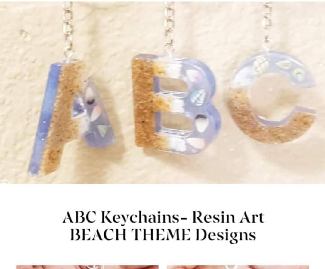 Keychains-abc- BEACH THEMED- Blue and White - Etsy