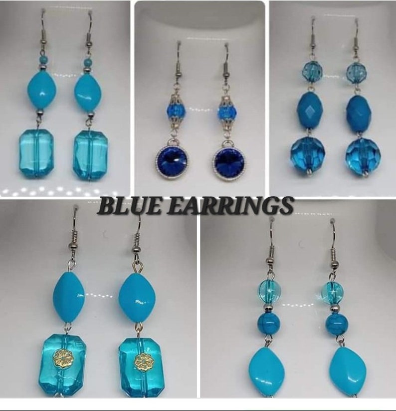 Earrings- Women- BLUE- 6 Styles to Choose From- Beaded Earrings - Etsy