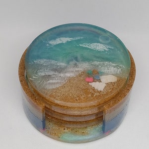 Home Decor-coaster Set Ocean Theme Design Shape Round, Square Color ...