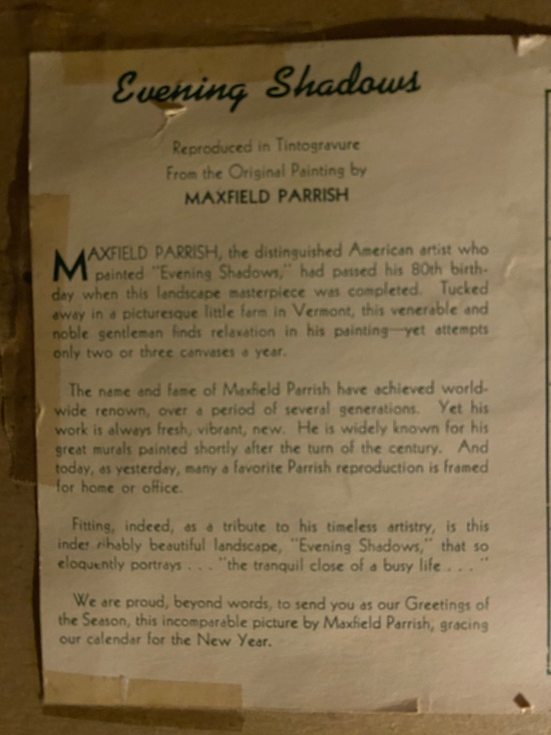 Evening Shadows by Maxfield Parrish - Etsy