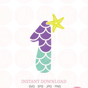 Mermaid Number Svg Mermaid Pattern Svg Mermaid Svg Number 1 Svg Mermaid ...