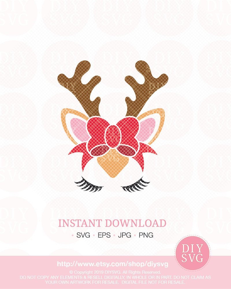 Renos svg renos cara svg reno clip art renos svg para niña | Etsy
