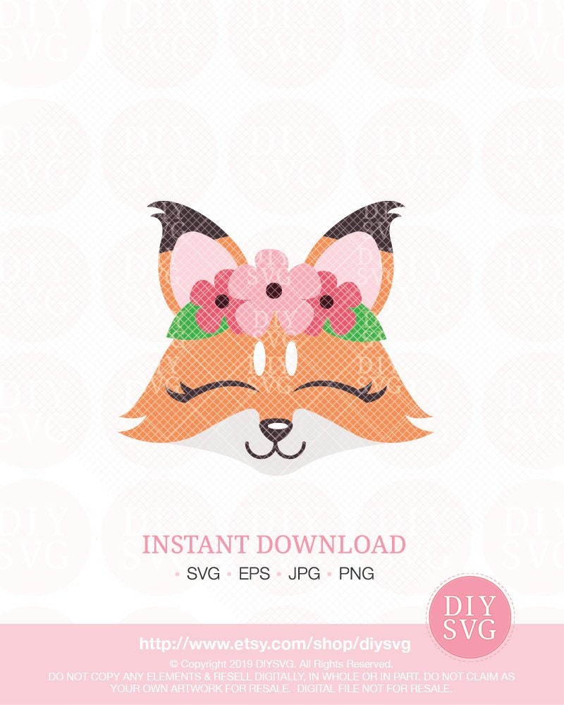 Fox Svg Fox Face Svg Fox Head Svg Fox Clip Art Cute Fox - Etsy