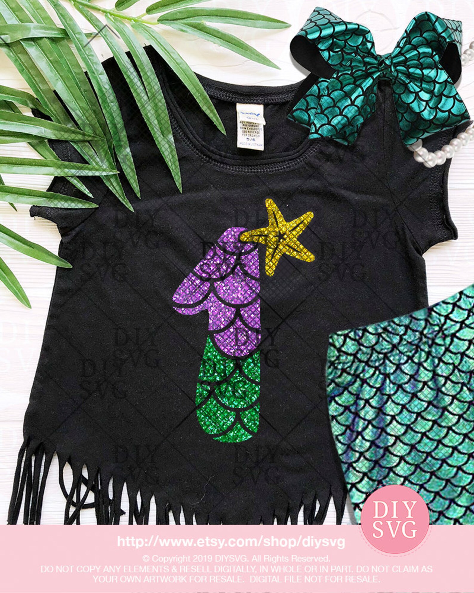 Mermaid Number Svg Mermaid Pattern Svg Mermaid Svg Number 1 - Etsy