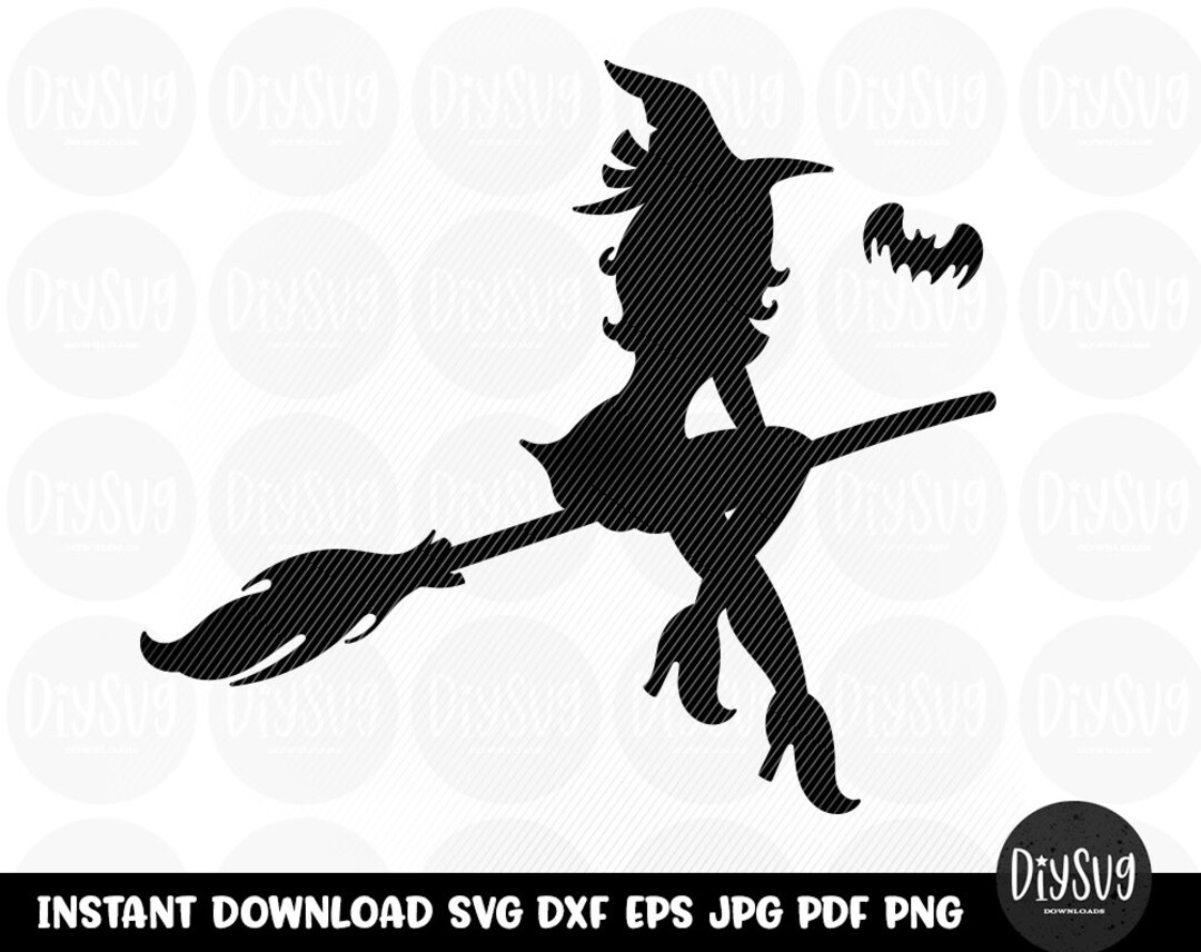 Witch Svg Sexy Witch Halloween Svg Witch Svg Broom Svg Bat Svg