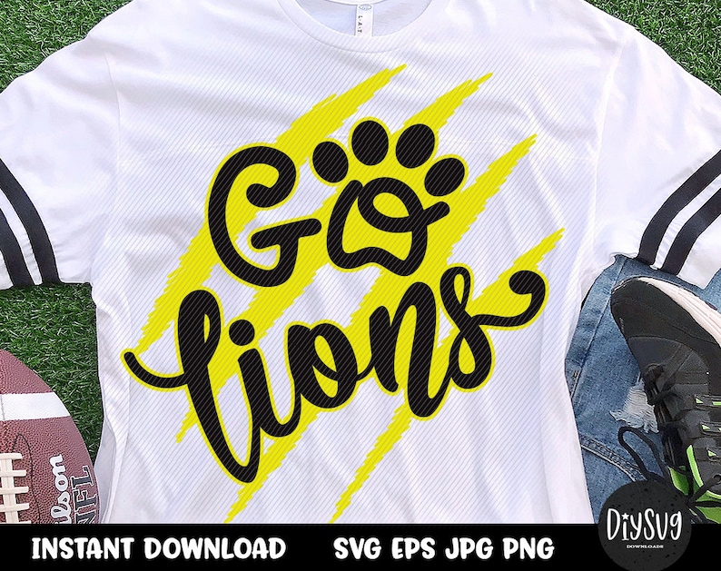 Go Lions Lions Svg Lions Team Svg Football Svg Lion Paw - Etsy