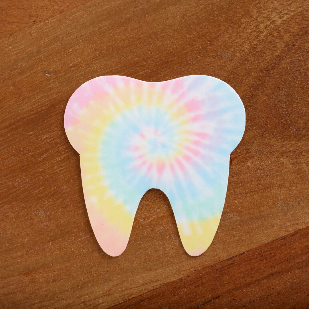 PASTEL TIE-DYE | Tooth Sticker | Water Resistant | Glossy | Dental ...
