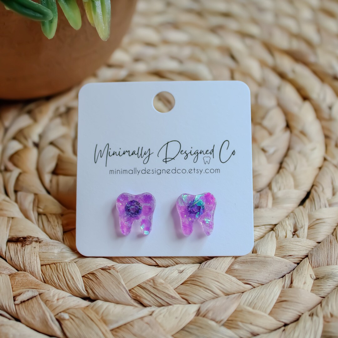 PURPLE TWINKLE Tooth Earrings Single Set Dental Hygienist, Dental ...