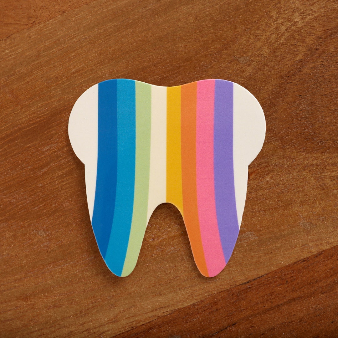 RETRO STRIPES | Tooth Sticker | Water Resistant | Glossy | Dental ...